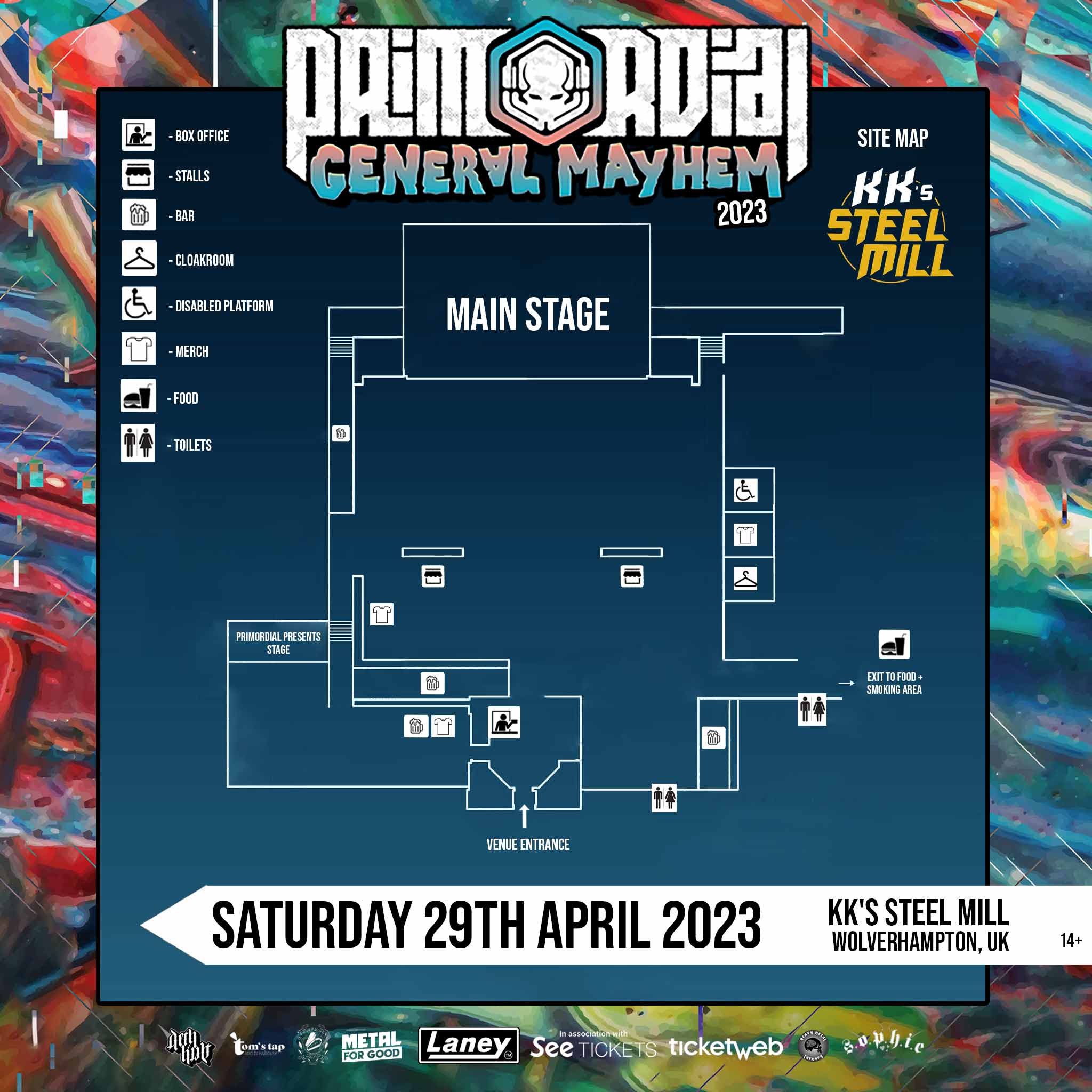 Primordial General Mayhem 2023 – Stage Times, Site Map, Stalls and more!