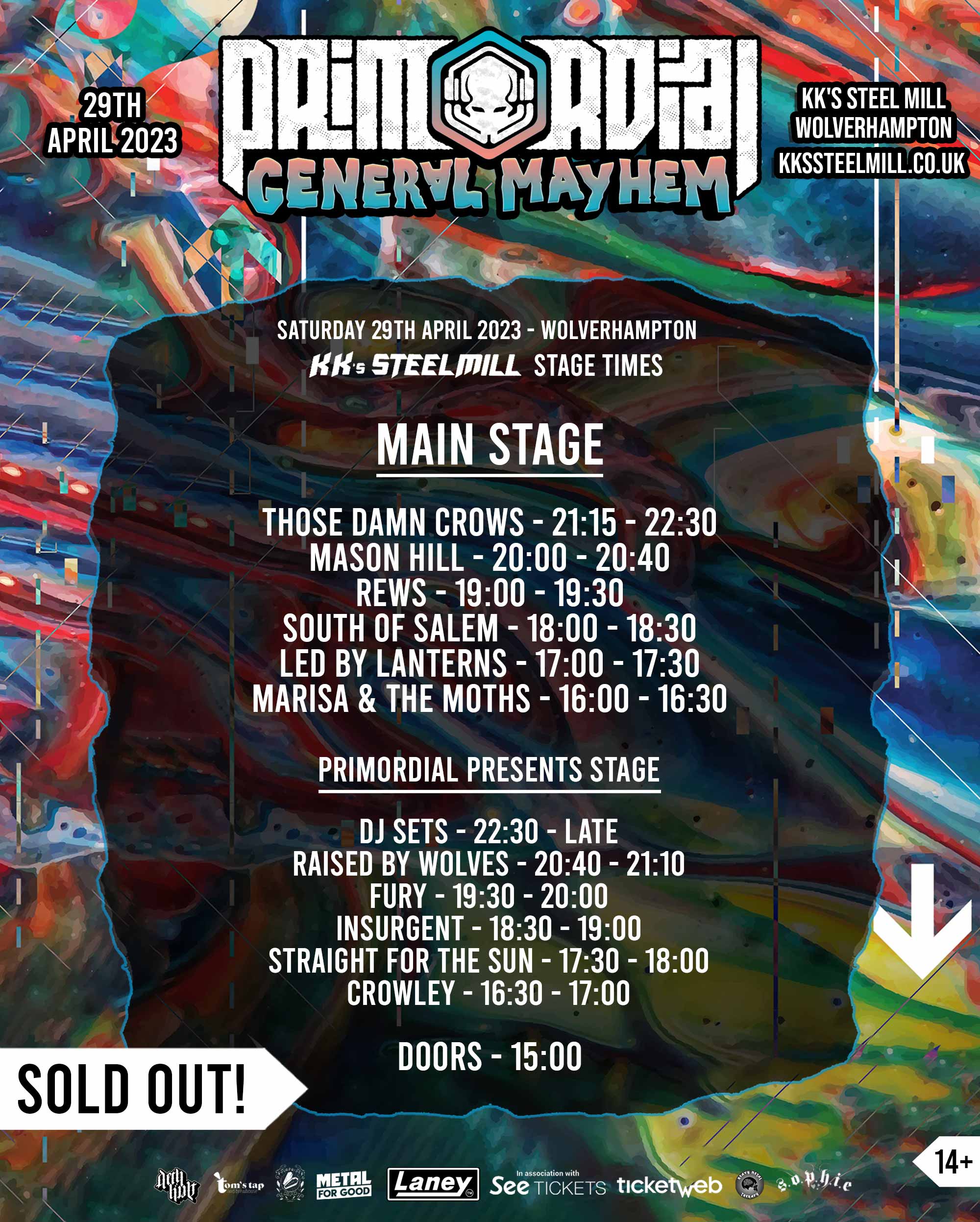 Primordial General Mayhem 2023 – Stage Times, Site Map, Stalls and more!