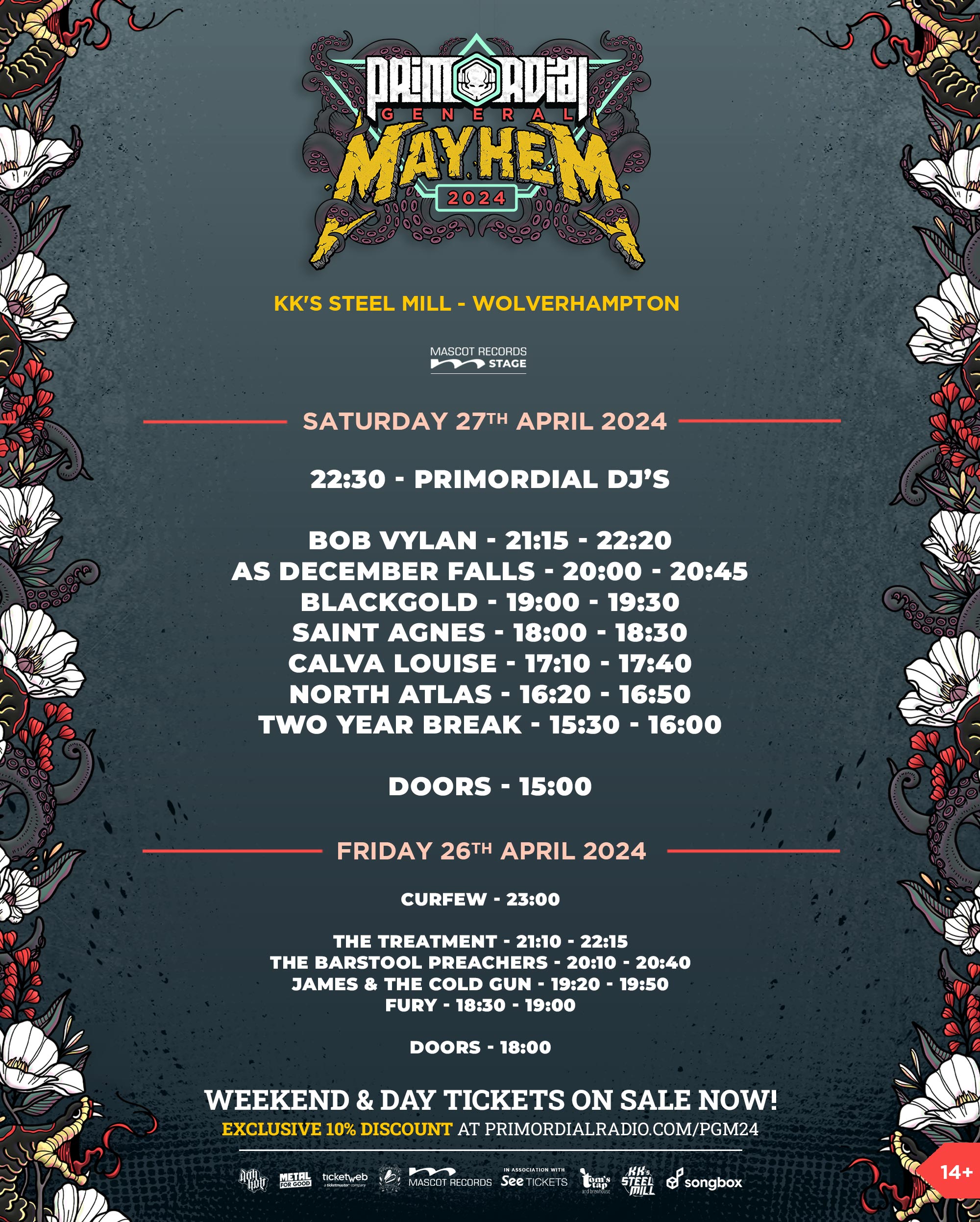 Primordial General Mayhem 2024 – Stage Times, Site Map, Stalls and more ...